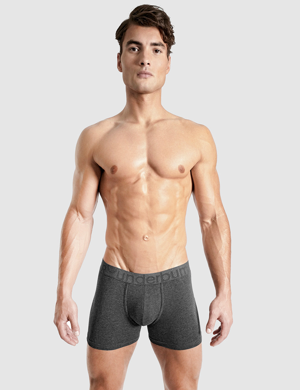 Basic Padded Boxer Brief - Heather-Charcoal / M - Rounderbum